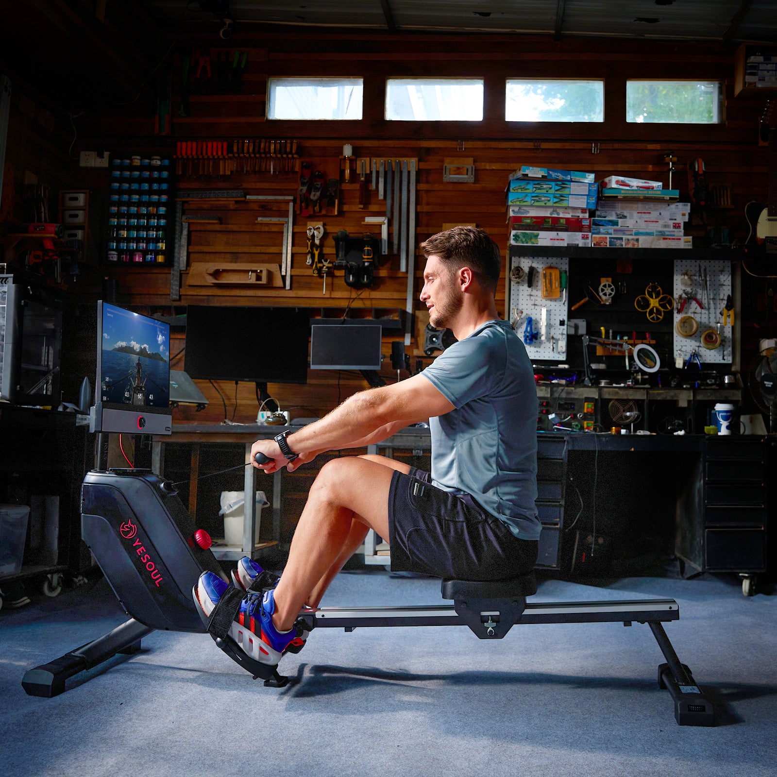 Yesoul Rowing Machine: Foldable Water Row with Screen – R1M Plus