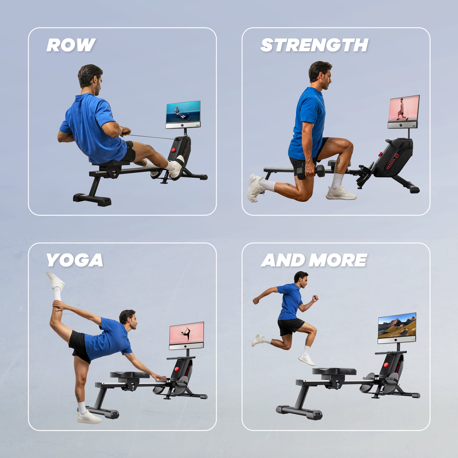 Yesoul Rowing Machine: Foldable Water Row with Screen – R1M Plus